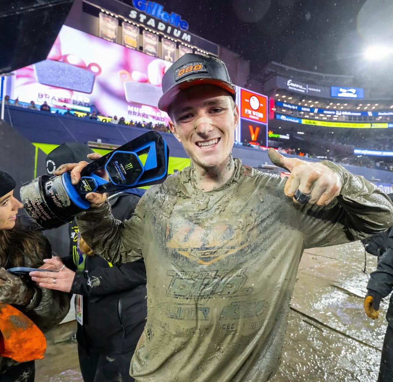 Gage Linville #75 Dominates the Mud with a P3 Finish at Gillette Stadi